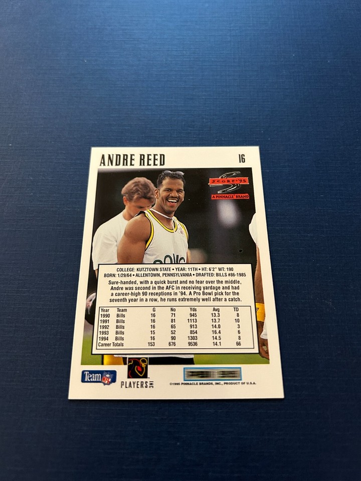 1995 Score Football Andre Reed #16 HOF Set Break NM-MT | eBay
