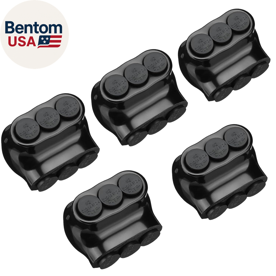 5 Pcs Insulated Connectors, Black Multi Splice Connector, 3 Ports Cable ...