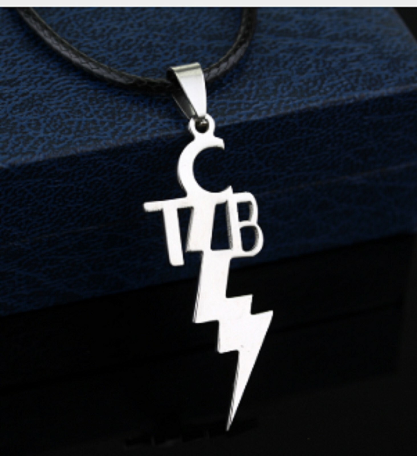 Stainless Elvis Presley TCB Pendant Leather Cord Necklace Chain Music ...