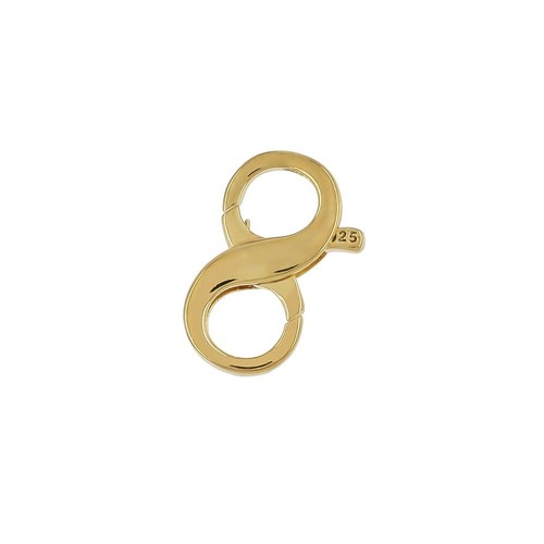 Gold Plated Sterling Silver Double Opening Infinity Lobster Clasp 16mm ...