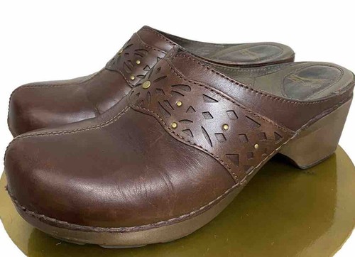 Dansko Shayanne Brown Leather Clog Mule Slip On Womens 40 US 9.5-10 ...