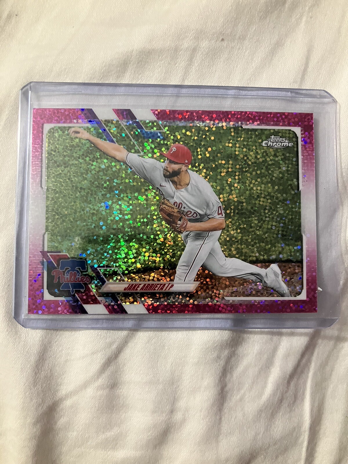 2021 Topps Chrome Jake Arrieta Magenta Pink Speckle Refractor /350 #106 SSP | eBay