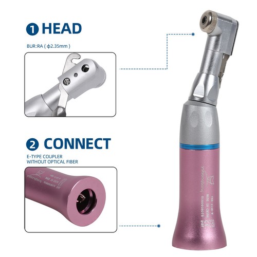 Dental Contra Angle Low Speed Handpiece Latch 2.35mm Bur 1:1 Pink for ...