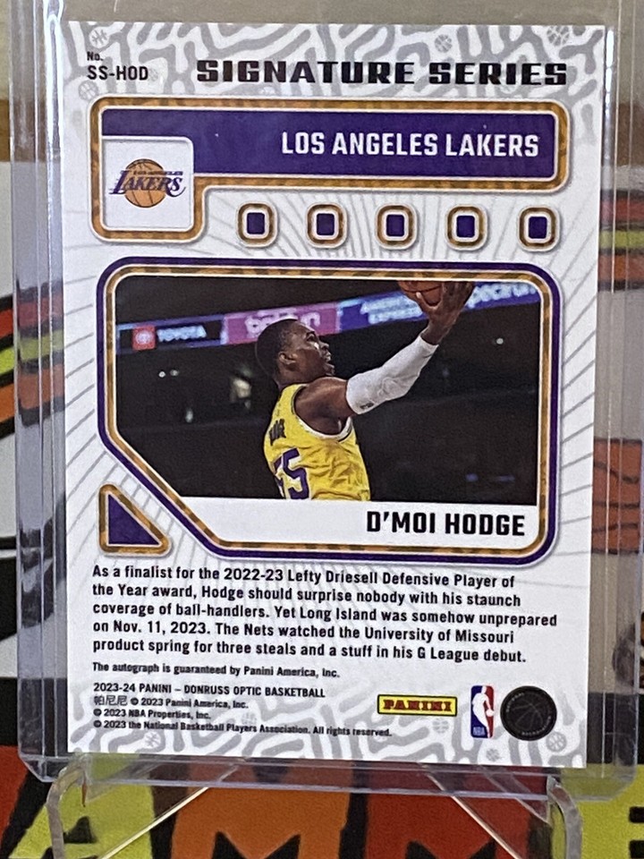 2024 Optic Basketball D’Moi Hodge Signature Series Auto Rookie RC LA ...