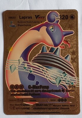 RARE POKEMON LAPRAS VMAX GOLD FOIL CARD WITH TOPLOADER | eBay