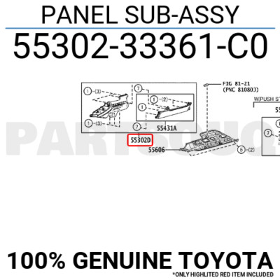 5530233361C0 Genuine Toyota PANEL SUB-ASSY 55302-33361-C0 | eBay