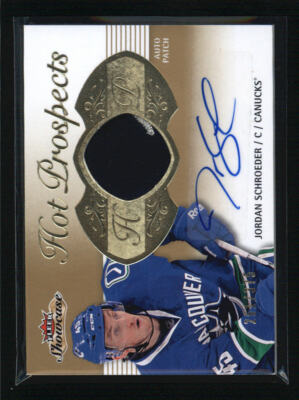 JORDAN SCHROEDER 2013/14 13/14 FLEER SHOWCASE AUTO PATCH #/375 (BV=$15 ...