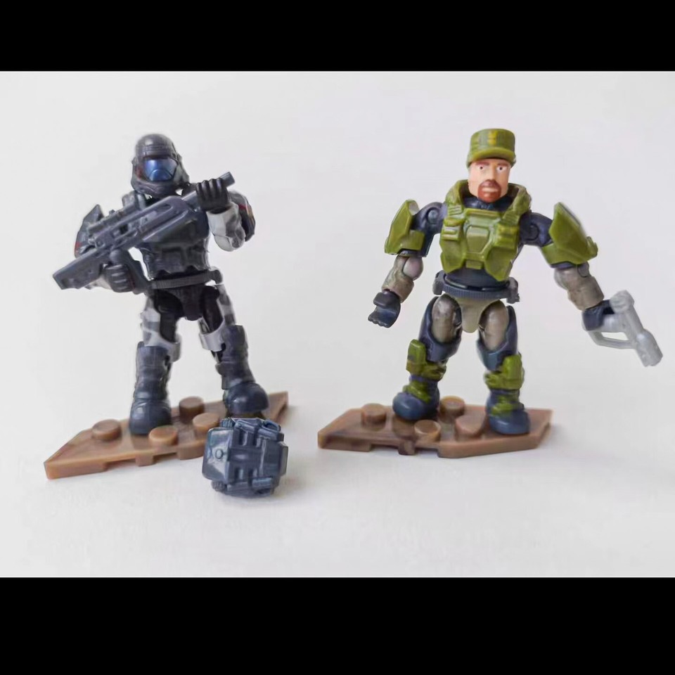 2PC Mega Construx Bloks Halo UNSC SGT Stracker ODST Captain Captain ...