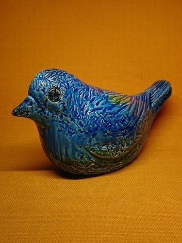 Bitossi FLAVIA Italy Rimini Blue Art Pottery Bird Figurine Vintage Rare ...