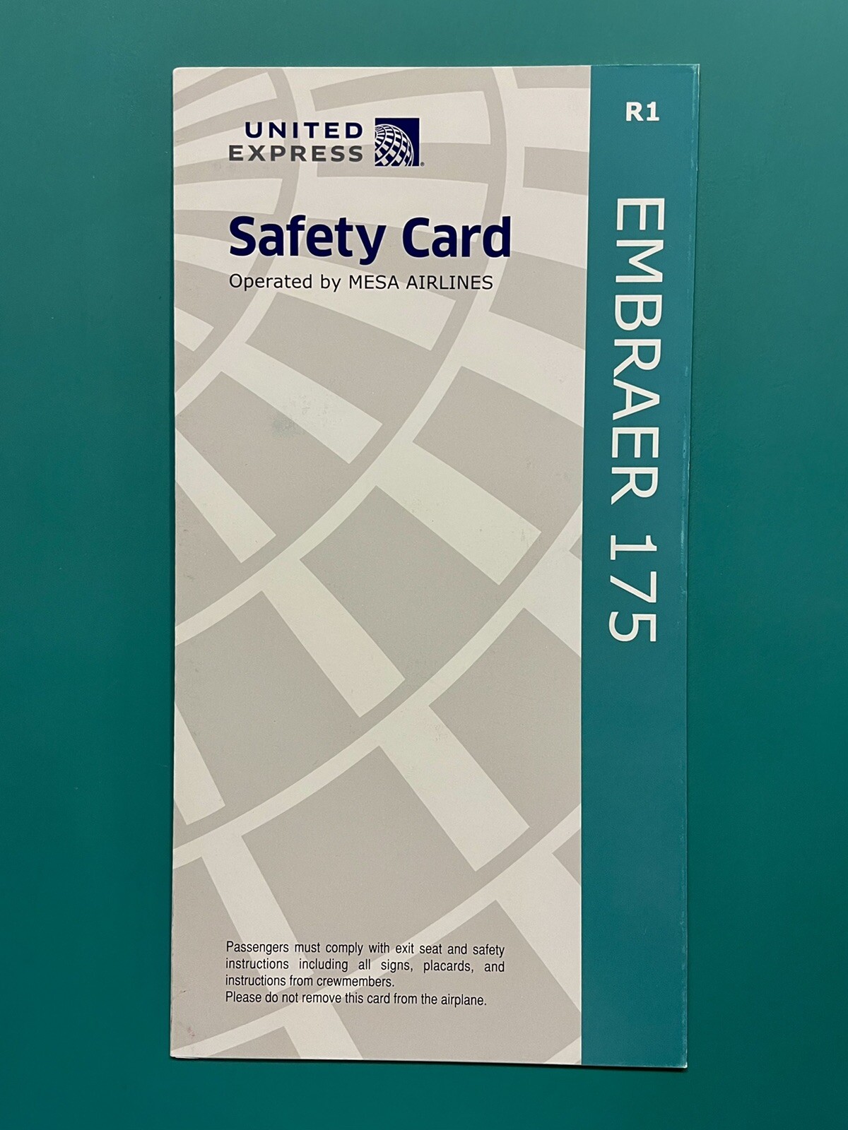 UNITED EXPRESS / MESA SAFETY CARD--E175 | eBay