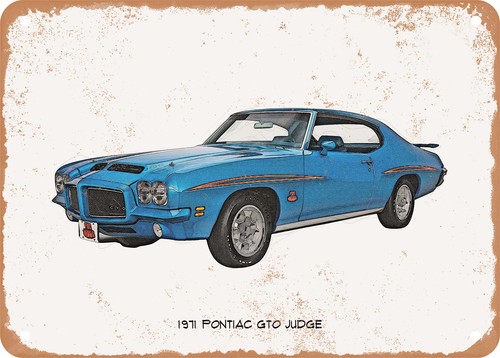 Classic Car Art - 1971 Pontiac GTO Judge Pencil Sketch - Rusty Look ...