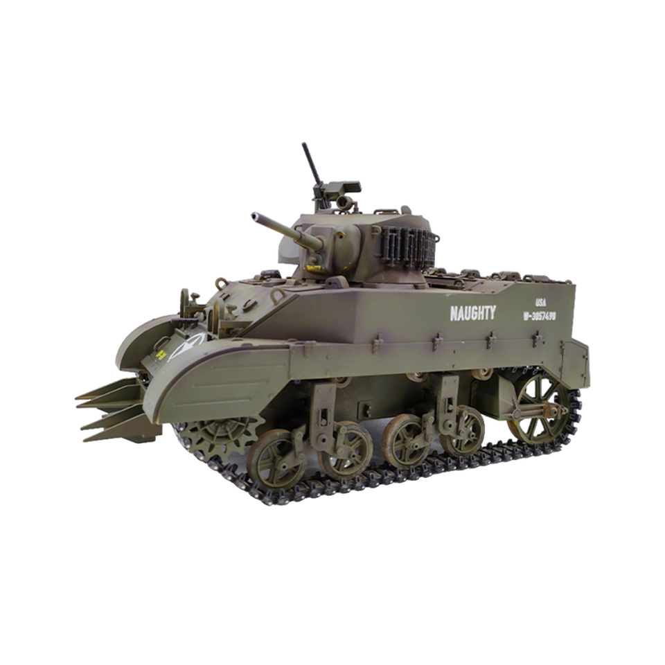1/16 Scale 2.4Ghz U.S. M5A1 Stuart Light Rc Tank Barrel Recoil & 360 ...
