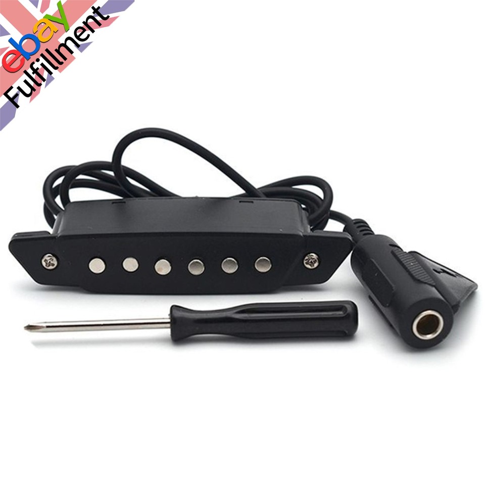 6.35mm Straight Jack Acoustic Guitar Soundhole Magnetic Pickup ...