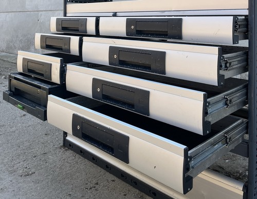 VAN RACKING SHELVING DRAWERS DRAWS LIN BINS LOCK KEYS BOTT SORTIMO TEVO ...