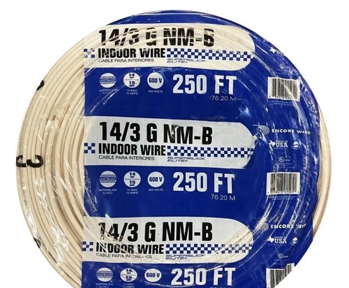 14/3 Romex 250' 14-3 AWG Gauge NM-B Indoor WHITE!!!!WHITE!!!!!WHITE ...
