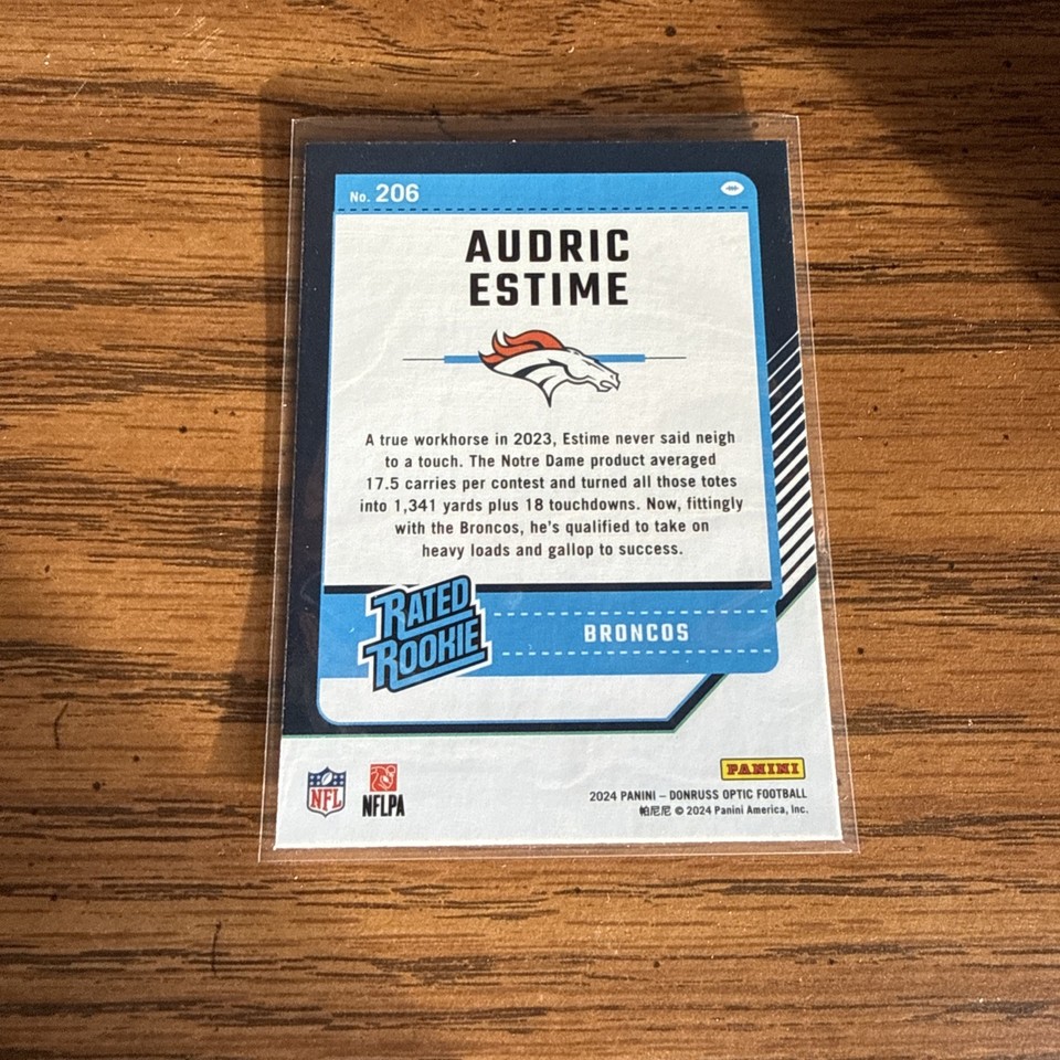 2024 Panini Donruss Optic - Rated Rookie Audric Estime #206 (RC) | eBay