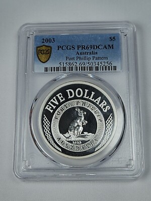 2003 Australia $5 Port Phillip Pattern Proof Silver Coin - PCGS PR 69 ...