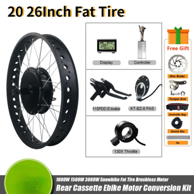 72V 3000W Rear Cassette Motor Conversion Kit with KT Control System 20 ...
