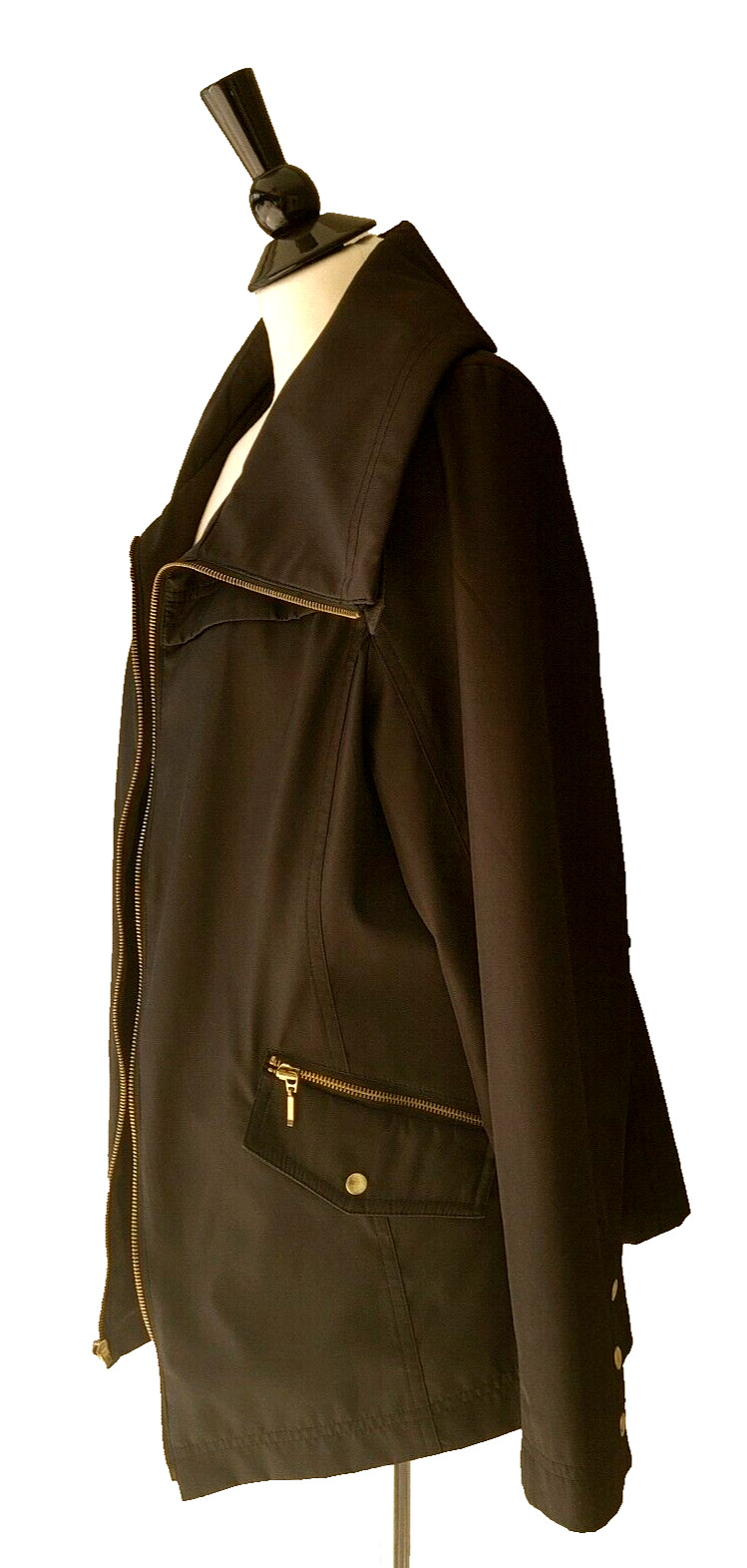 Women's Platinum Utex Black Rain Jacket Long Sleeves … - Gem