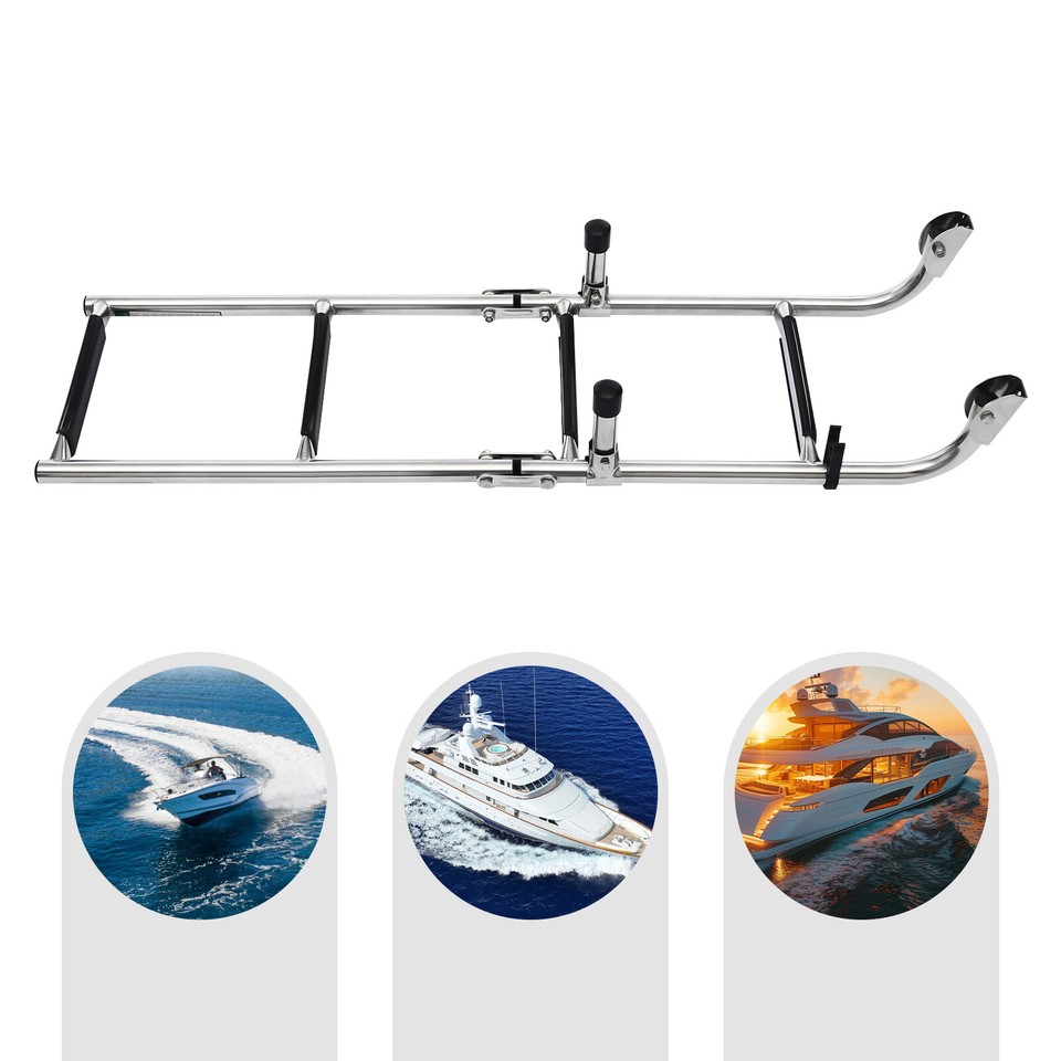 4 Steps Marine Boat Yacht Stainless Steel Telescoping Ladder Swim Step ...