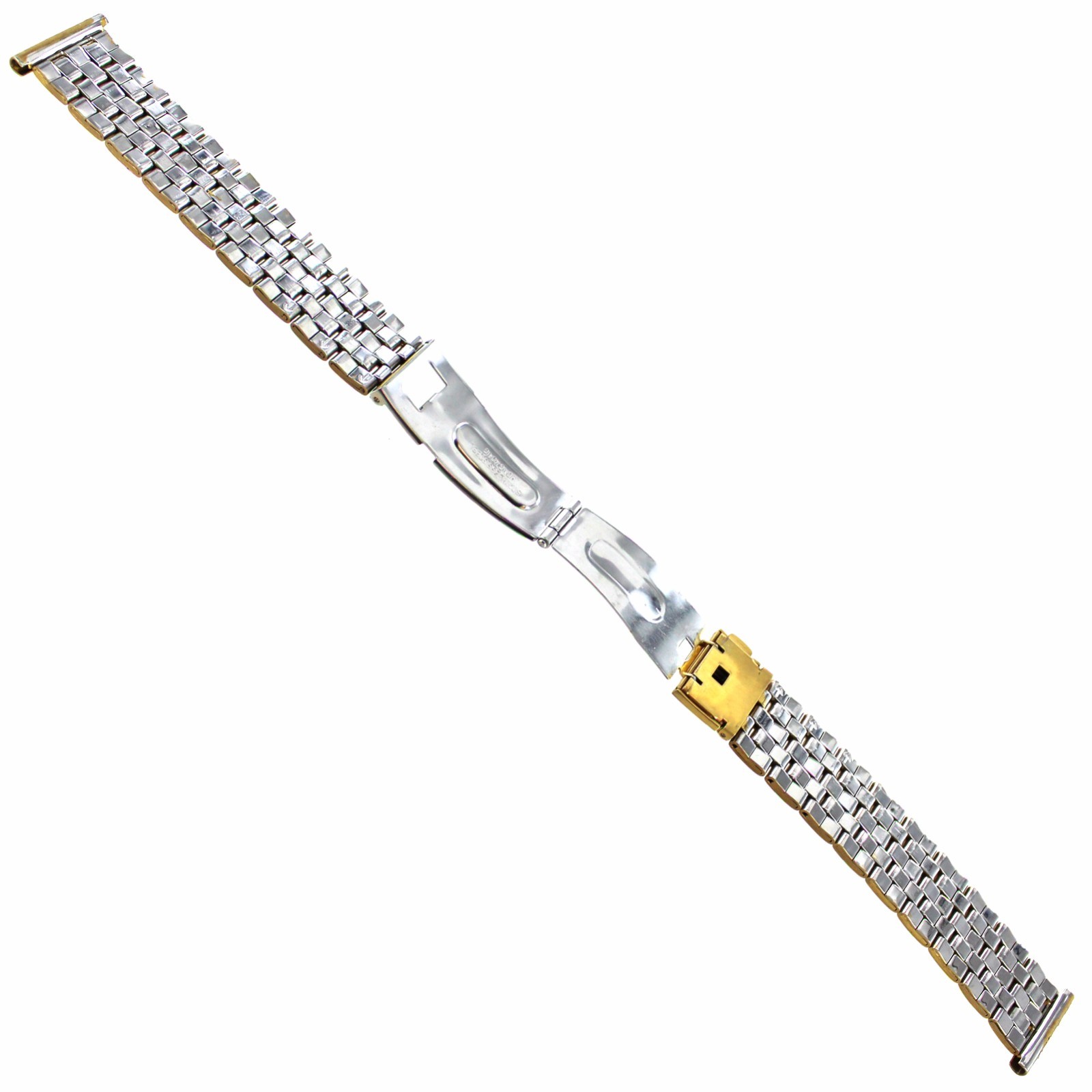 20mm Kreisler Shiny Gold Tone Stainless Steel Push Button Clasp Watch ...