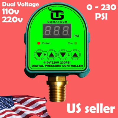 110V/220V 230PSI GamaTech Digital Pressure Controller Well Water Pump ...