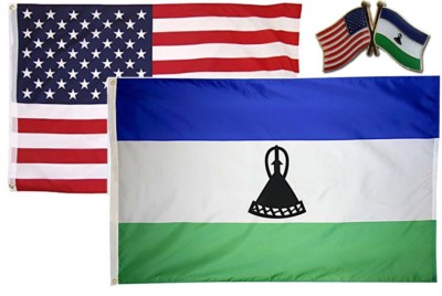 Wholesale Combo USA & Lesotho Country 2x3 2'x3' Flag & Friendship Lapel ...