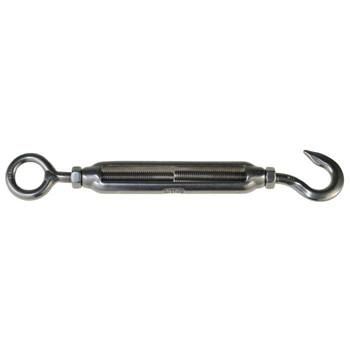 Qty 5 Hook Eye Turnbuckle M12 (12mm) x 200mm Stainless 316 Marine Boat ...