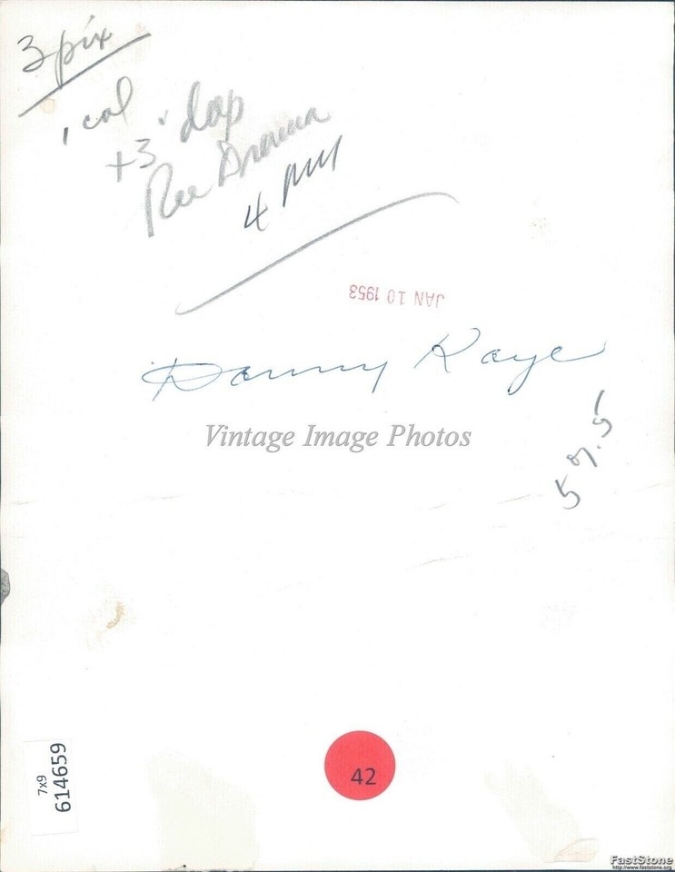 1953 Photo Actor Danny Kaye Singer Dancer Comedian Musician Famous 7X9 ...