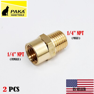 2 x BRASS NPT Extension , Equal 1/4 Male NPT x 1/4 Female NPT | eBay