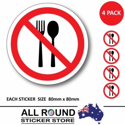 No Food Eating warning sticker--decal-safety sticker | eBay Australia