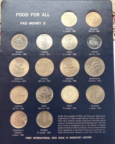 Food For All FAO Money 2. 16 Coins Various Countries. Large-sized ...