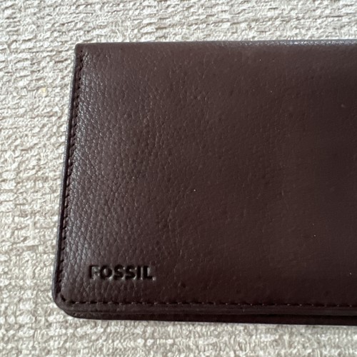 Fossil Brown Leather Checkbook Credit Card Holder | eBay