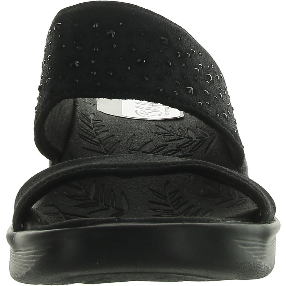 Bzees Womens Sienna Rhinestone Cushioned Footbed Slide Sandals Shoes ...