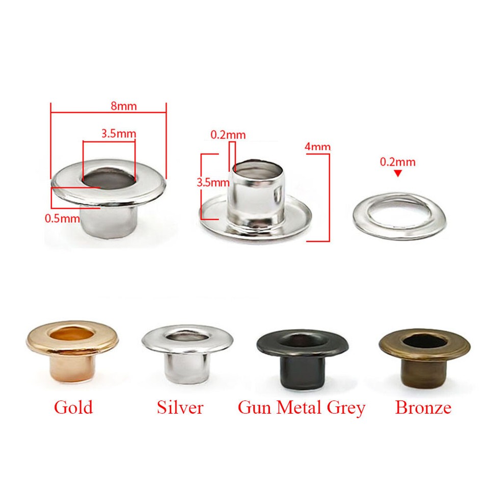 Brass Eyelets with Washers Leather Craft Grommet Banner 3 4 4.5 5 6 8 ...