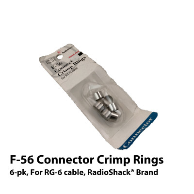6-pk F-56 Connector Crimp Rings For RG-6 cable, RadioShack® 278-217A ...