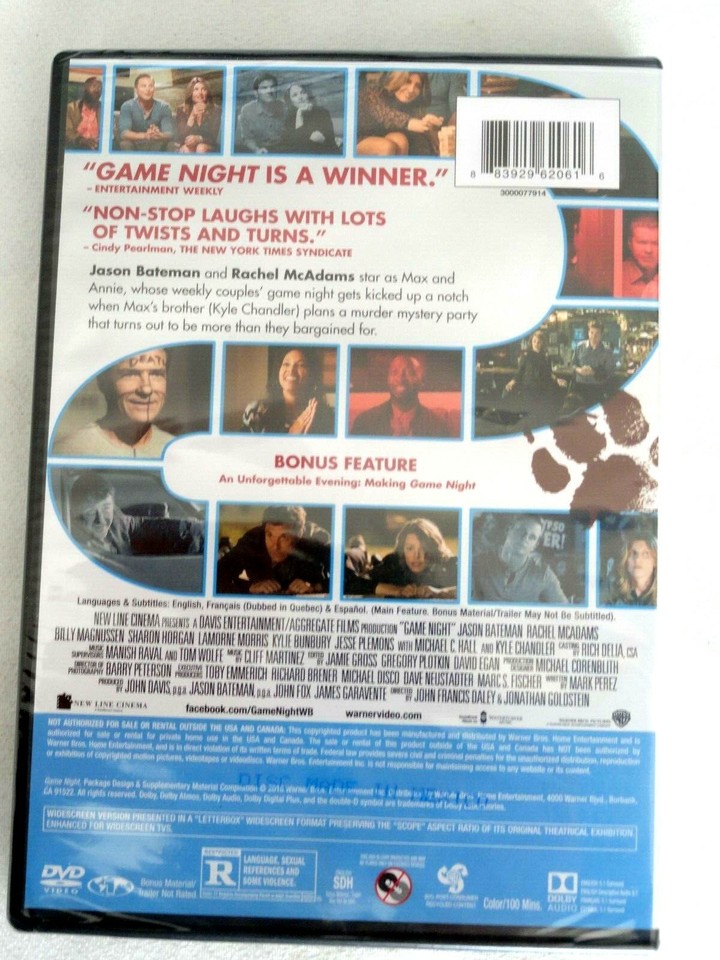 GAME NIGHT (DVD, 2018) brand new and sealed free shipping | eBay