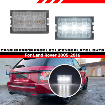 2X For LAND ROVER LR2 / LR3 / LR4 / RRS White LED License Plate Number ...