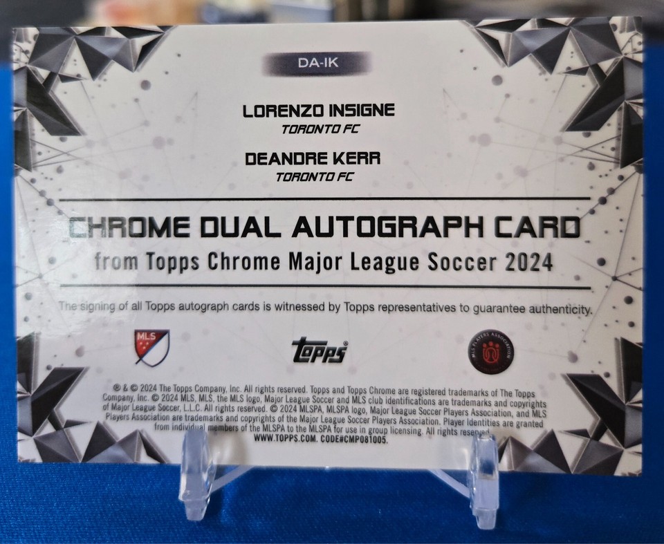 2023-24 Topps MLS Chrome LORENZO INSIGNE/ DEANDRE KERR Dual Auto /80 | eBay