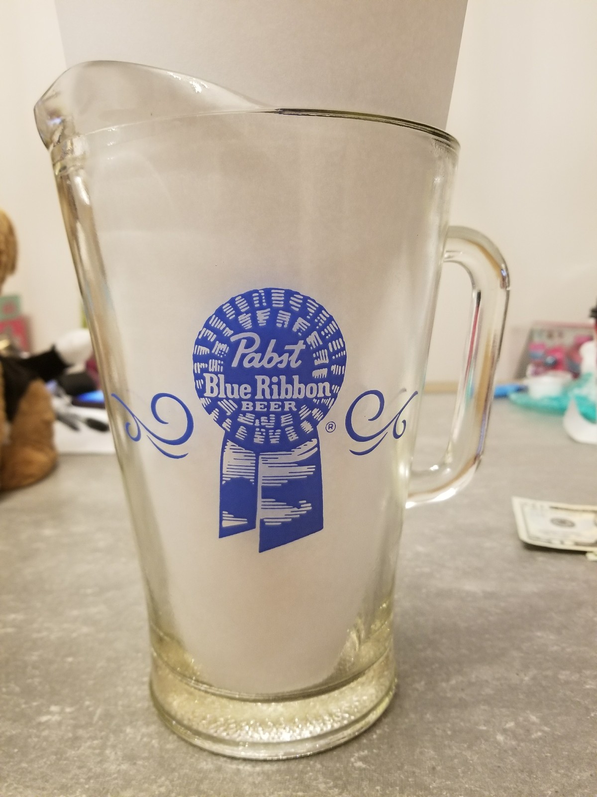PABST Blue Ribbon Beer Clear Glass Pitcher | eBay