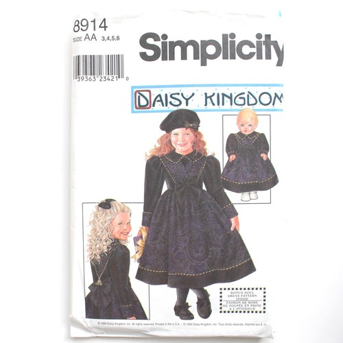 Simplicity 8914 Daisy Kingdom Child Dress and 18 Inch Doll Pattern Sz 3 ...