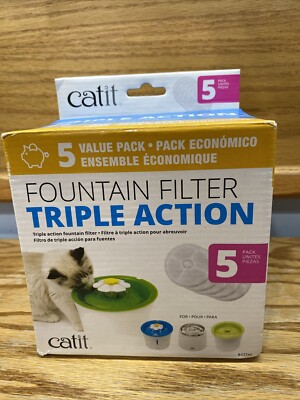 CATIT Cat Fountain Filter, Triple Action Replacement Filters (White) 5 ...