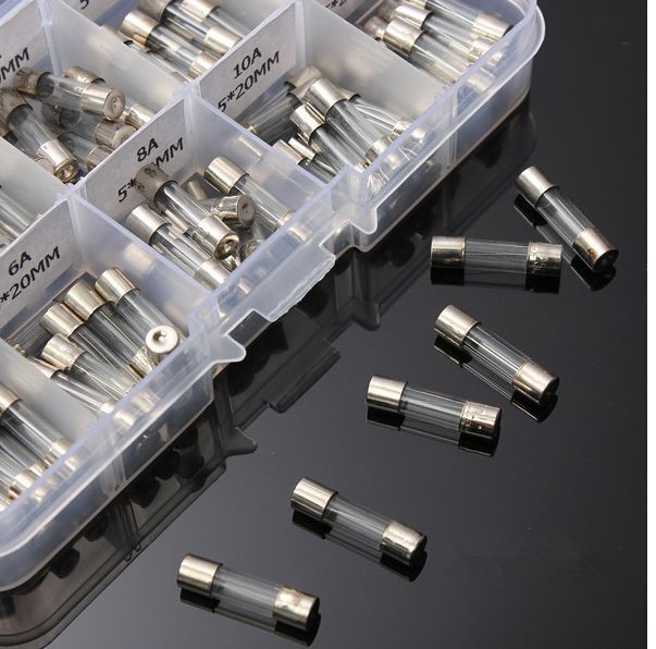 100~pcs Auto glass fuses 5*20mm Car-Truck-SUV Fuse Kit 0.2A to 20A with ...
