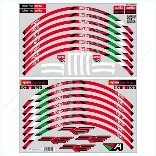 aprilia RS RACING Motorcycle Wheel Rim Decals Sticker Laminated RS50 ...