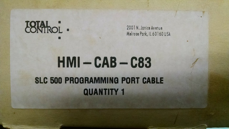 Total Control HMI-CAB-C83 Allen Bradley SLC-500 Programming Port Cable ...