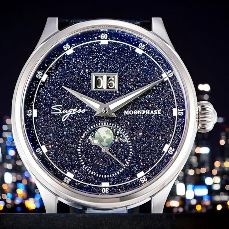 Sugess MoonPhase Master StarDust Mechanical Watch Seagull 1963 ...
