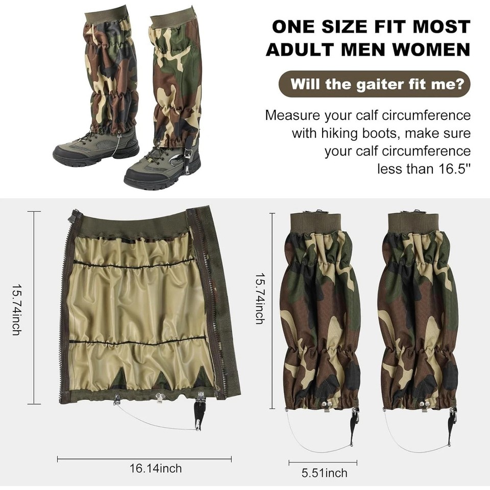 Adjustable Snake Gaiters Men Women Snake Boot Gators Bite Protection ...