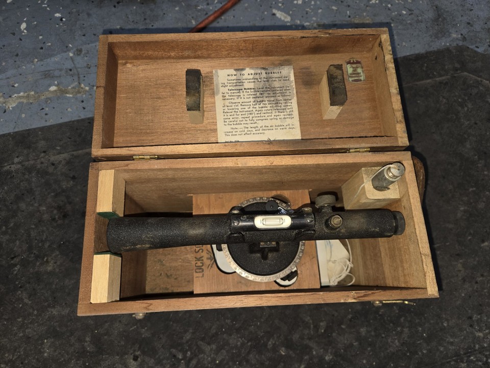 Berger Model 150 1N-6229 Transit Survey Level in Original Wood Case ...