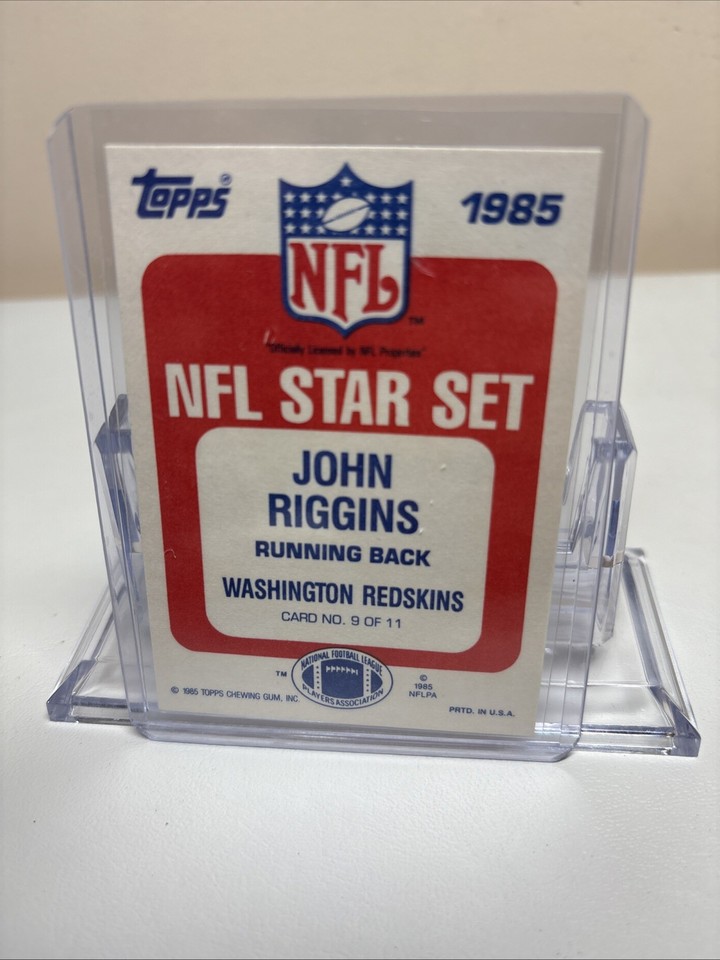 1985 Topps JOHN RIGGINS Washington Redskins STAR Insert Card #9 | eBay