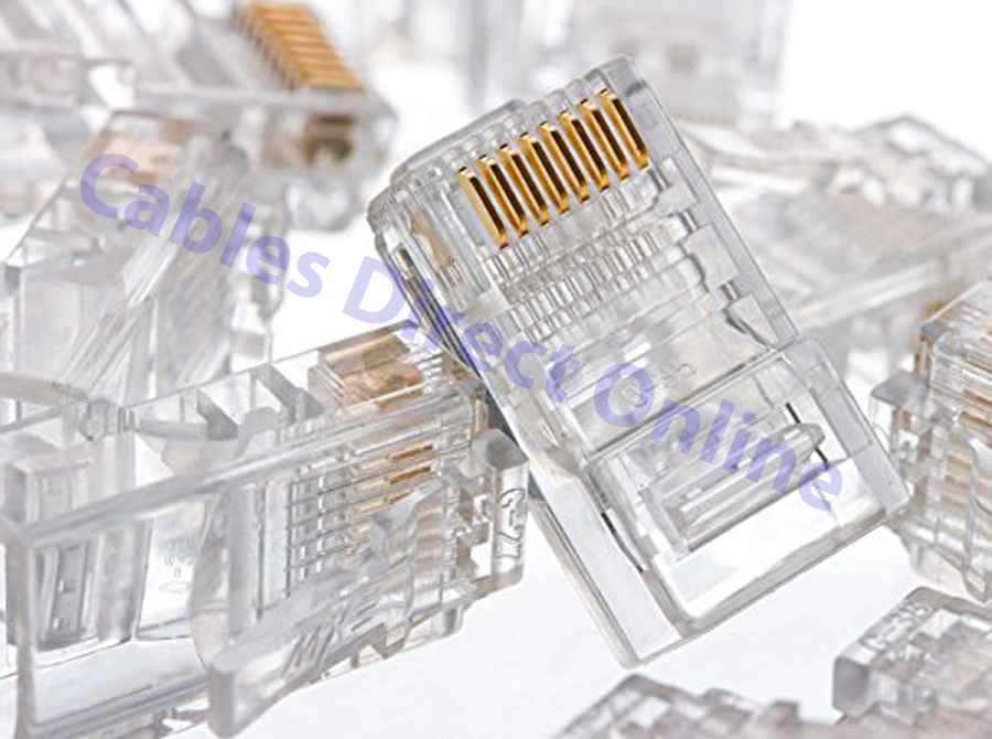 50 / 100 pcs Pack Gold Plated RJ45 Connector Network Modular Plug Cat5 ...